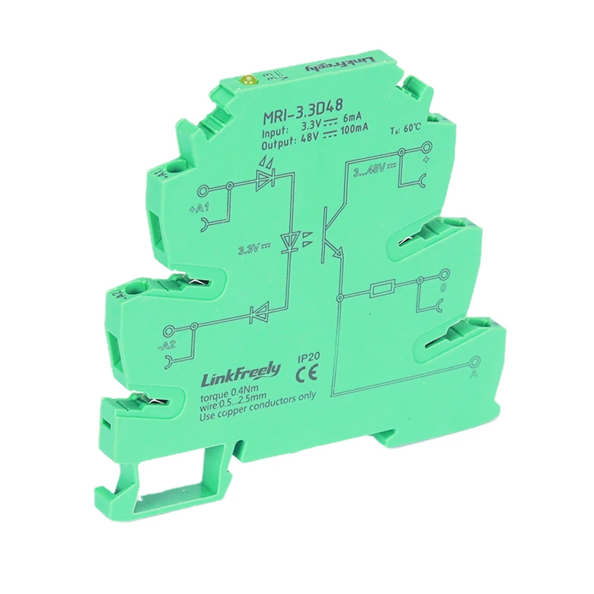 Mri-3.3d48 입력 3.3v Dc 출력 3-48v Dc 광 전기 커플러 인터페이스 릴레이 모듈 광 커플러 절연 Plc ...