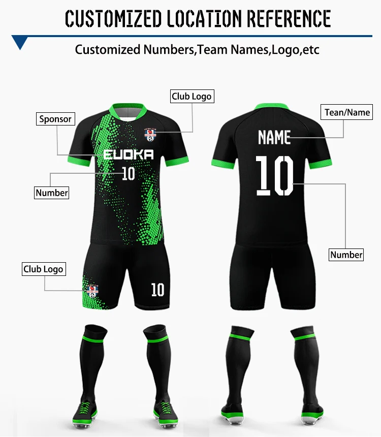 Custom Sublimation Print Football Kits for Men's Soccer