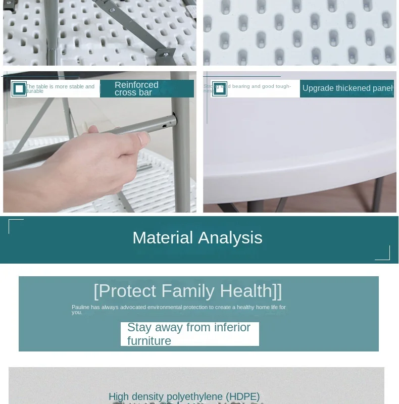 Folding Table Outdoor Portable Round Table Simple Home Folding Dining ...