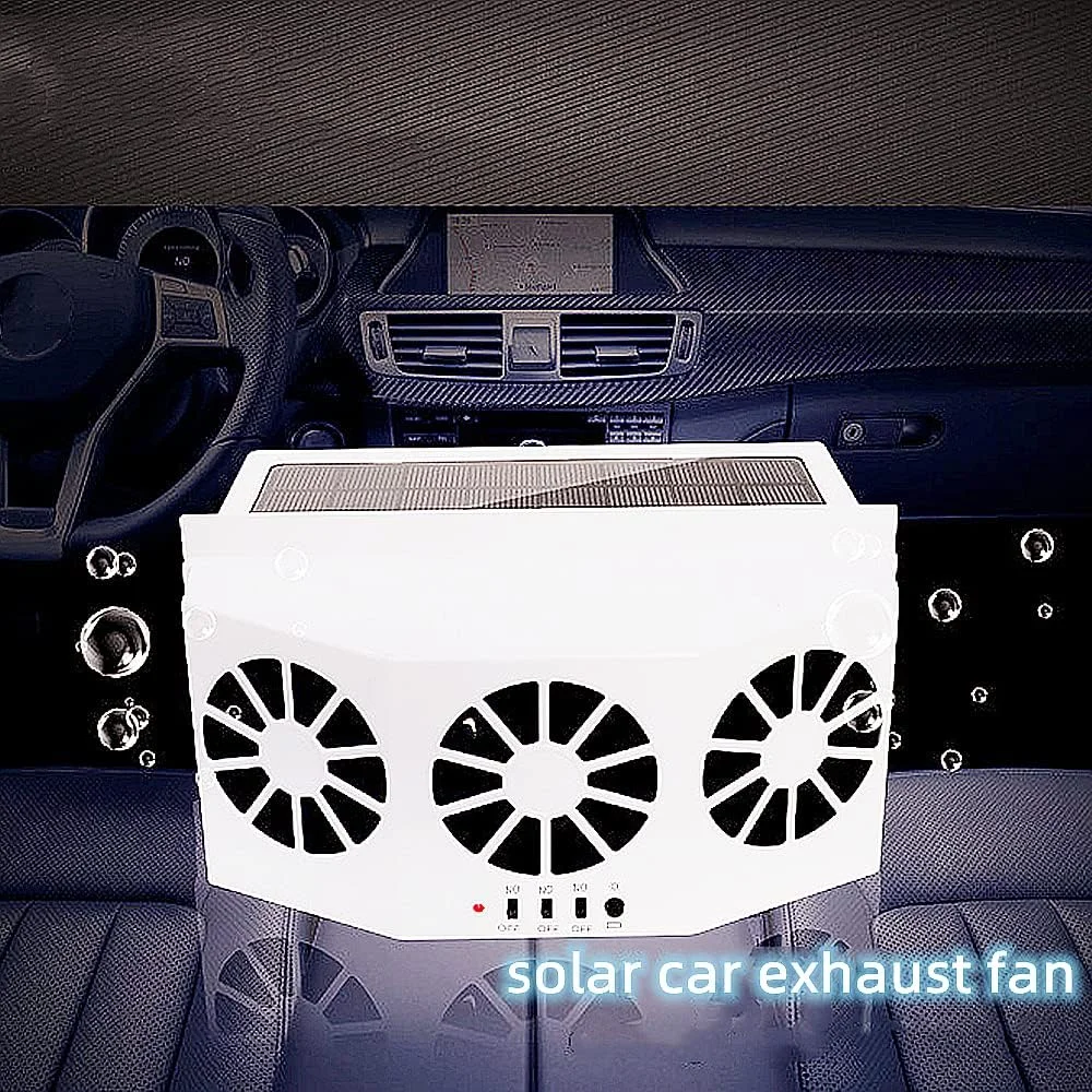 New High Power Solar Car Cooler Window Radiator Exhaust Fan Auto Air ...