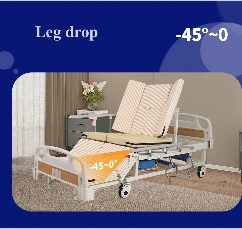 Multifunction Manual Patient Medical Nursing Bed,Home Care Hospital Bed ...