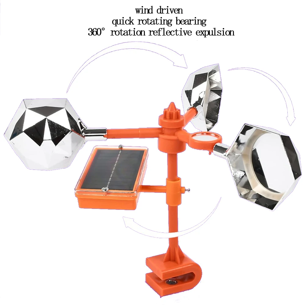 360 Rotating Wind Power Reflective Solar Power Large Volume Scare Bird ...