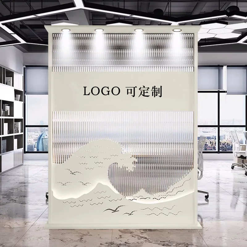 InteriorLED Light Luxury Office Vestibule Partition Panels Stainless ...