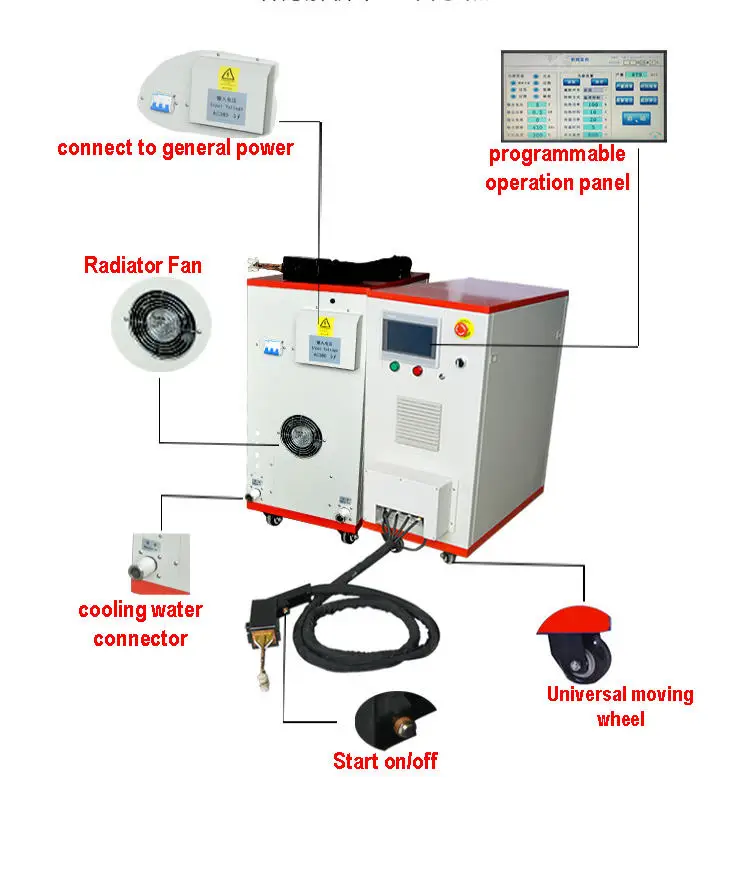 Touch Screen Programmable Handheld High Frequency Copper Pipe Welding Machine Mobile High ...