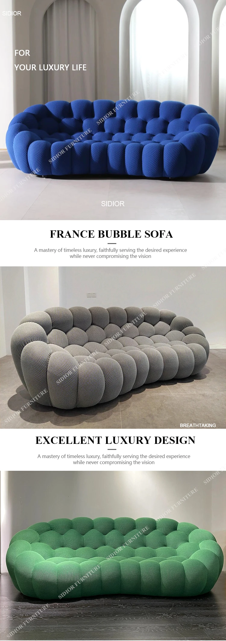 High Quality Furniture Manufacture Bubble Sofa Couch Set Red Orange Corner Modern Sofa Bubble ...