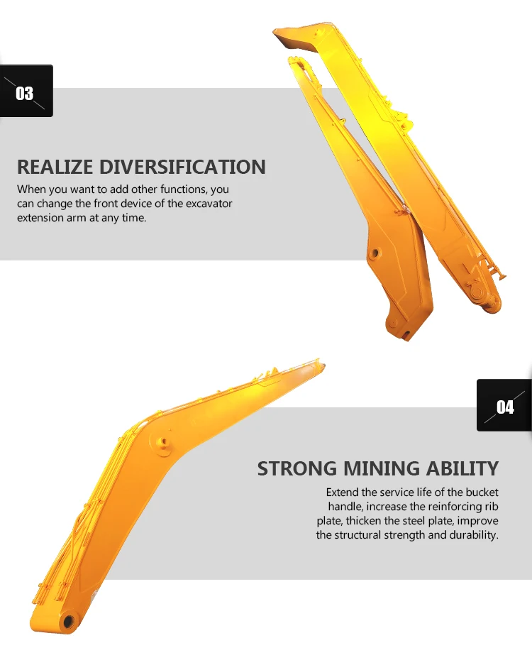 Extension Arm Reach Excavator Long Booms for Crawler Pc200 Cat360 30 ...