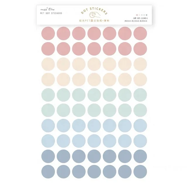 Colour Dot Sticker Translucent Round Circle Dot Bullet Journal Sticker ...