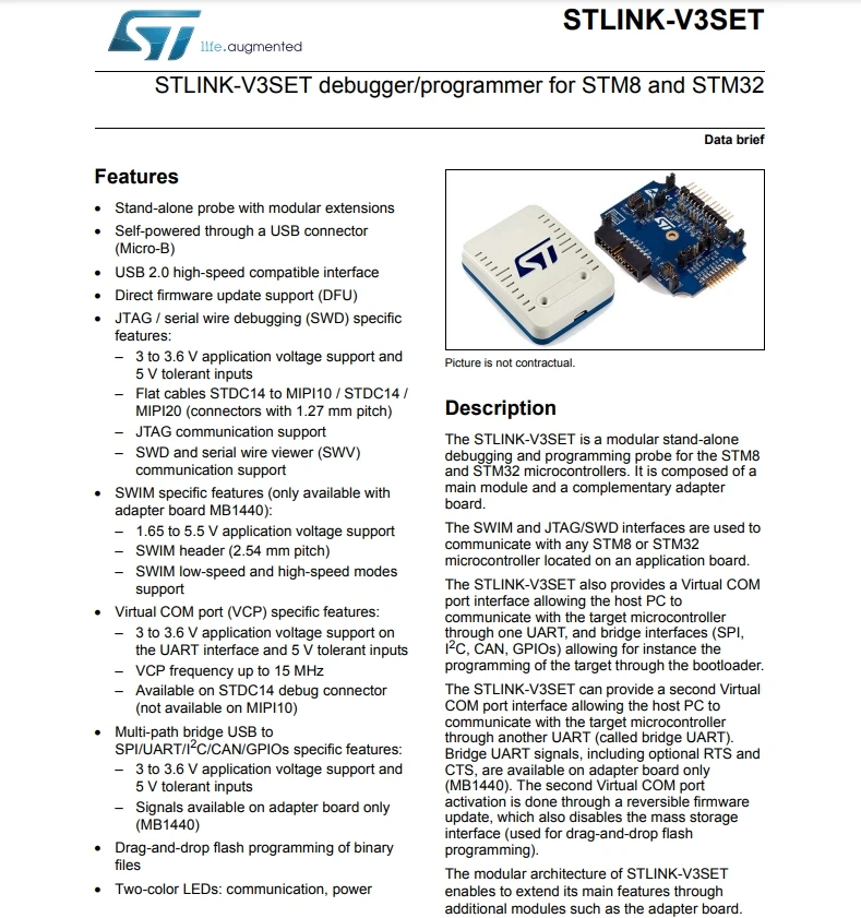 Stlink V3set Stlink V3 Modular In Circuit Debugger And Programmer For Stm32 Stm8 Development