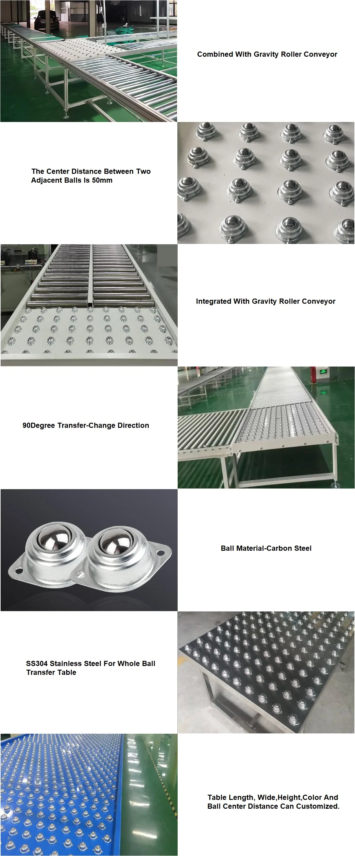Customized Heavy-duty Manual Steel Ball Transfer Table Conveyor - Buy ...