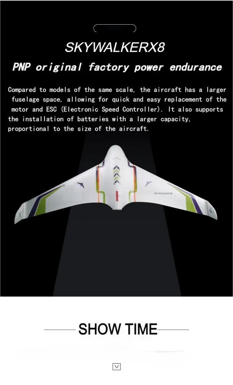 Skywalker Black X8 FPV 2122mm Flying Wing RC Plane Frame