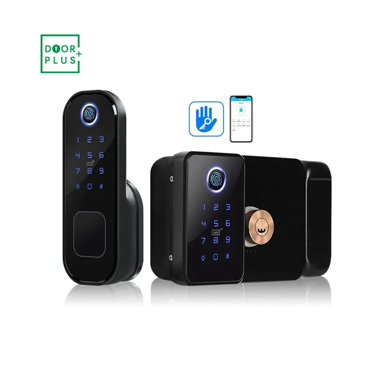 Doorplus Smart Home Waterproof Smart Electric Rim Lock with Tuya APP ...