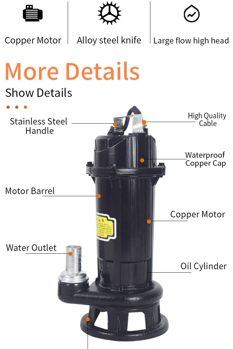 Centrifugal Sludge Removal Pump Sewage Grinder Pump Residential Cutting ...