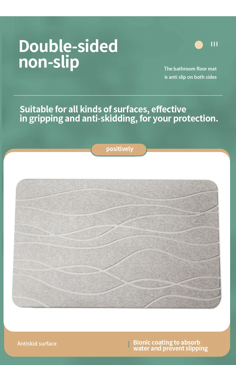 New Design Super Water Absorbent Diatom Earth Bath Mat Anti Slip ...