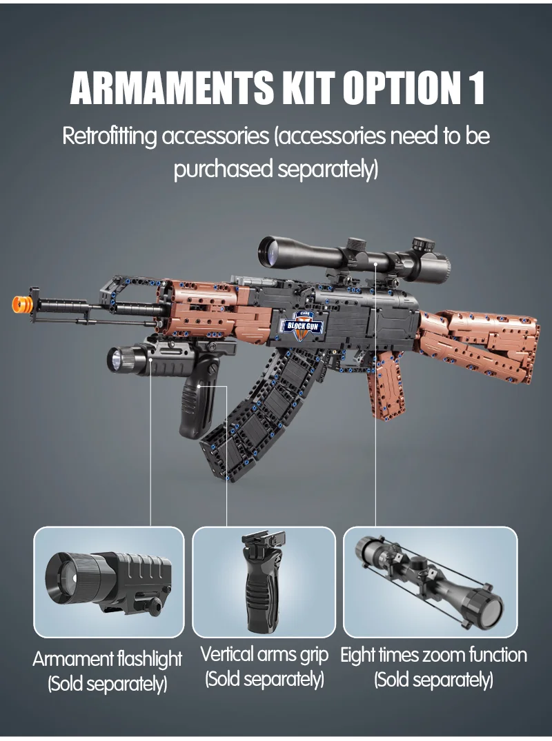 C61009 Cada Swat Military Ww2 Weapon Ak47 Models Plastic Technical City ...