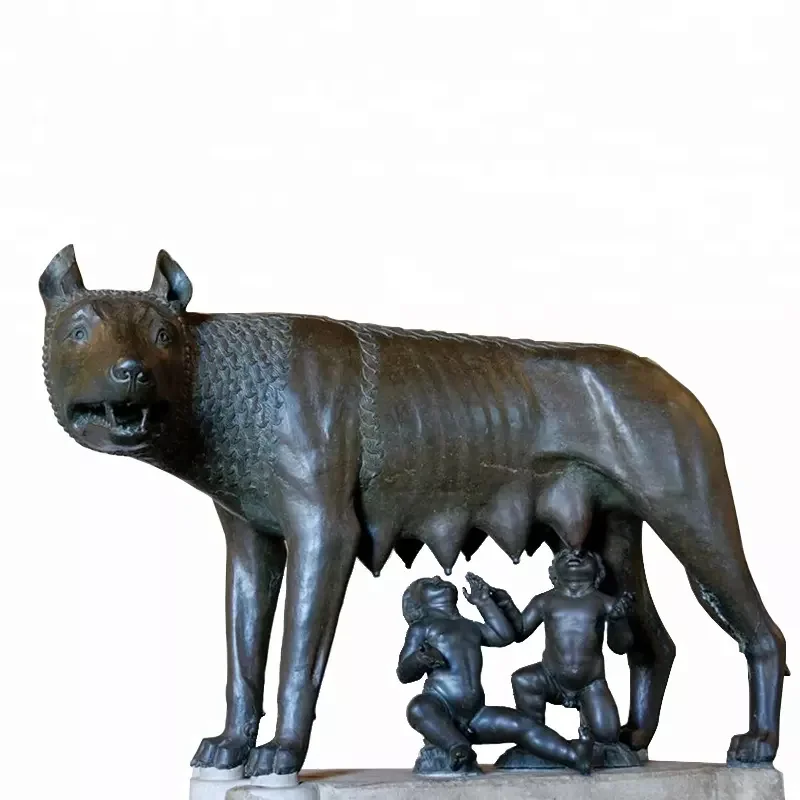 Life Size Myth Statue The Capitoline Wolf Suckling Romulus And Remus ...