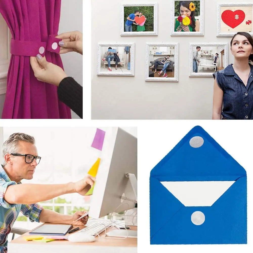 Round Dot Velcroes Customized Nylon Self- Adhesive Hook And Loop Dots ...