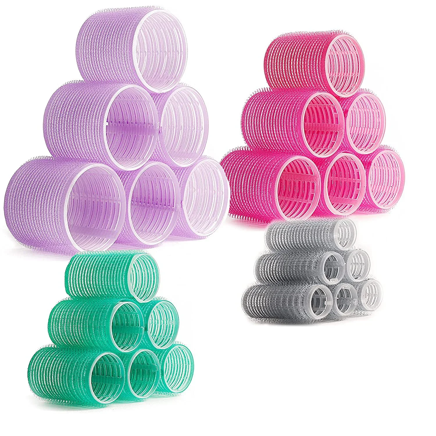 Self Grip Hair Rollers Heatless Hair Curlers No Heat Hair Bangs Volume ...