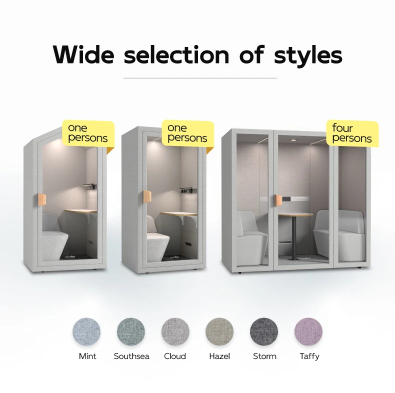 Soundproof Phone Booth with Air Circulation System for Office