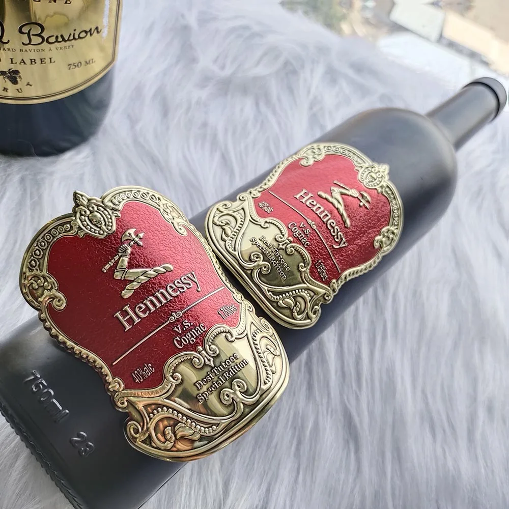 Custom Aluminum Embossed Bottle Label - Metal Logo Perfume