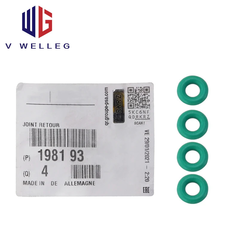 Green Injector Leak Off O Ring For Peugeot 208 308 5008 Citroen C4 Ds ...