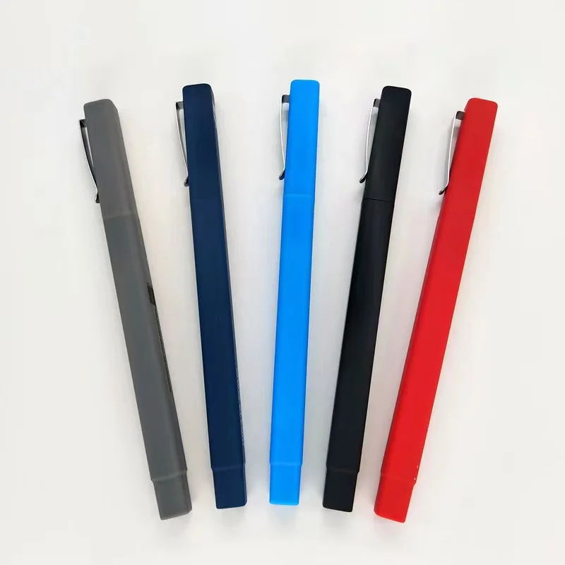 Wholesale 0.7mm plastic hotel square barrel rubber soft pen customized ...
