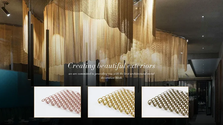 Architectural Decorative Chainmail Metal Coil Curtains Woven Spiral ...