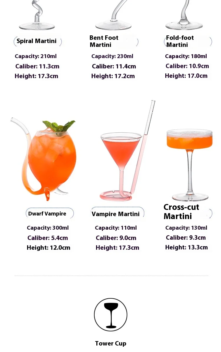 Modern Luxury Cocktail Set Novel Goblet and Coupe Highball Creative ...