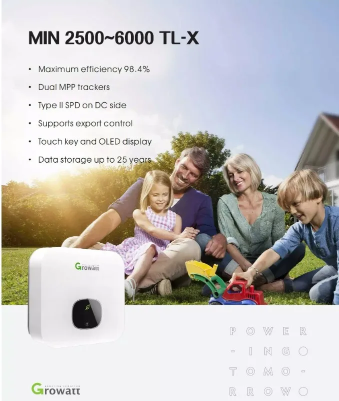 5k Growatt Solar Inverter Min5000tl-x On Grid System For Residential ...