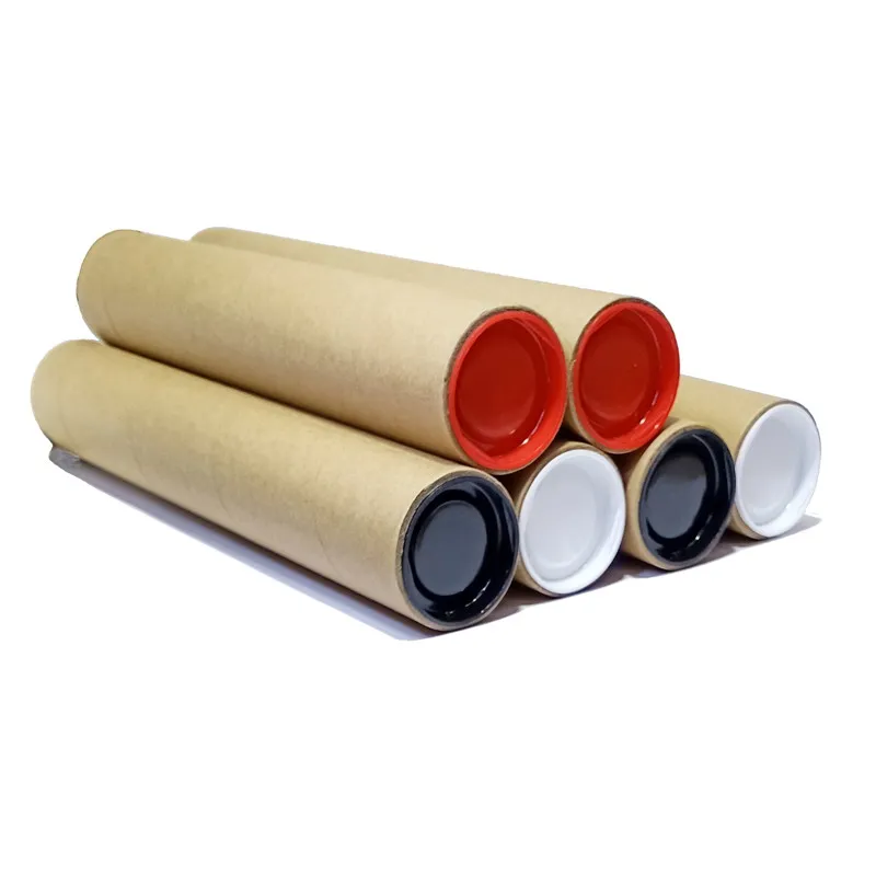 White Paper Core Custom Mailing Tubes Black Eco-friendly Packaging ...