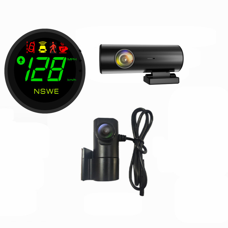 Mini 4K AI ADAS Dual Lens Car Camera Dashcam with HUD GPS Speedometer ...