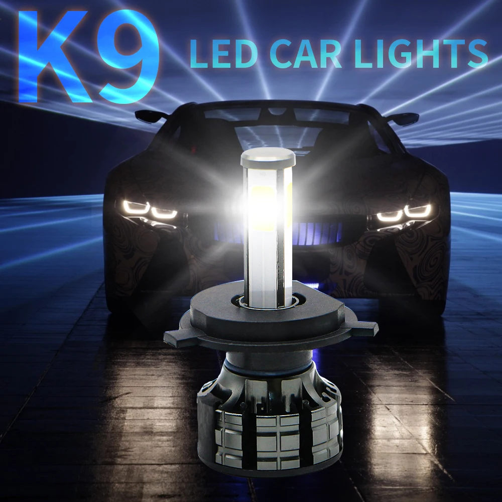 50w 10000lm K9 Car Led Headlights Bulb H1 H4 H7 H11 H13 9005/hb3 9006 ...