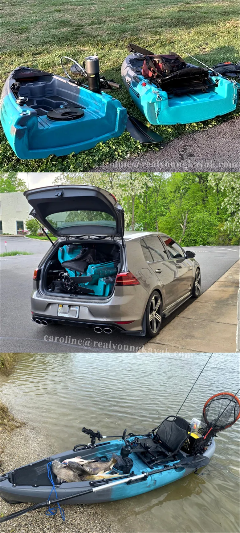 Modular Fishing Kayak - Two Section Pedal Drive Kayak