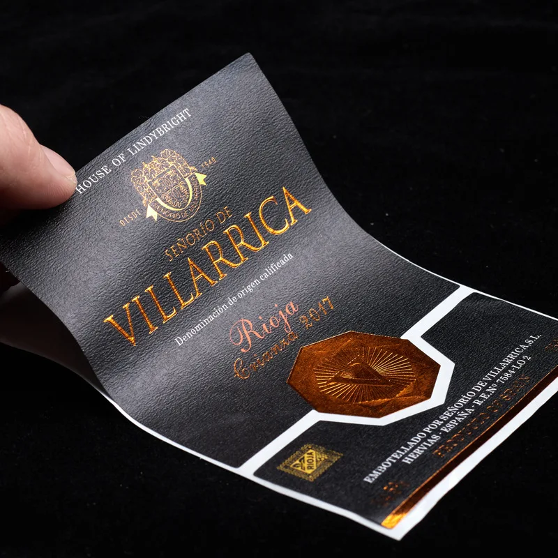 Custom Luxury Textured Paper Labels for Wine Bottles