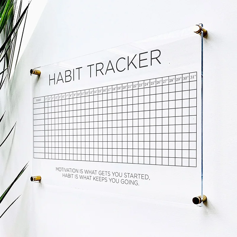 Acrylic Habit Tracker Board Wall Acrylic Office Calendar Lucite Planner ...