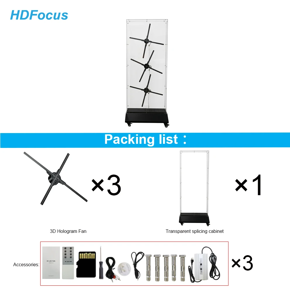 Hologram Projector - 3D Holographic Display Case HD-65FS008