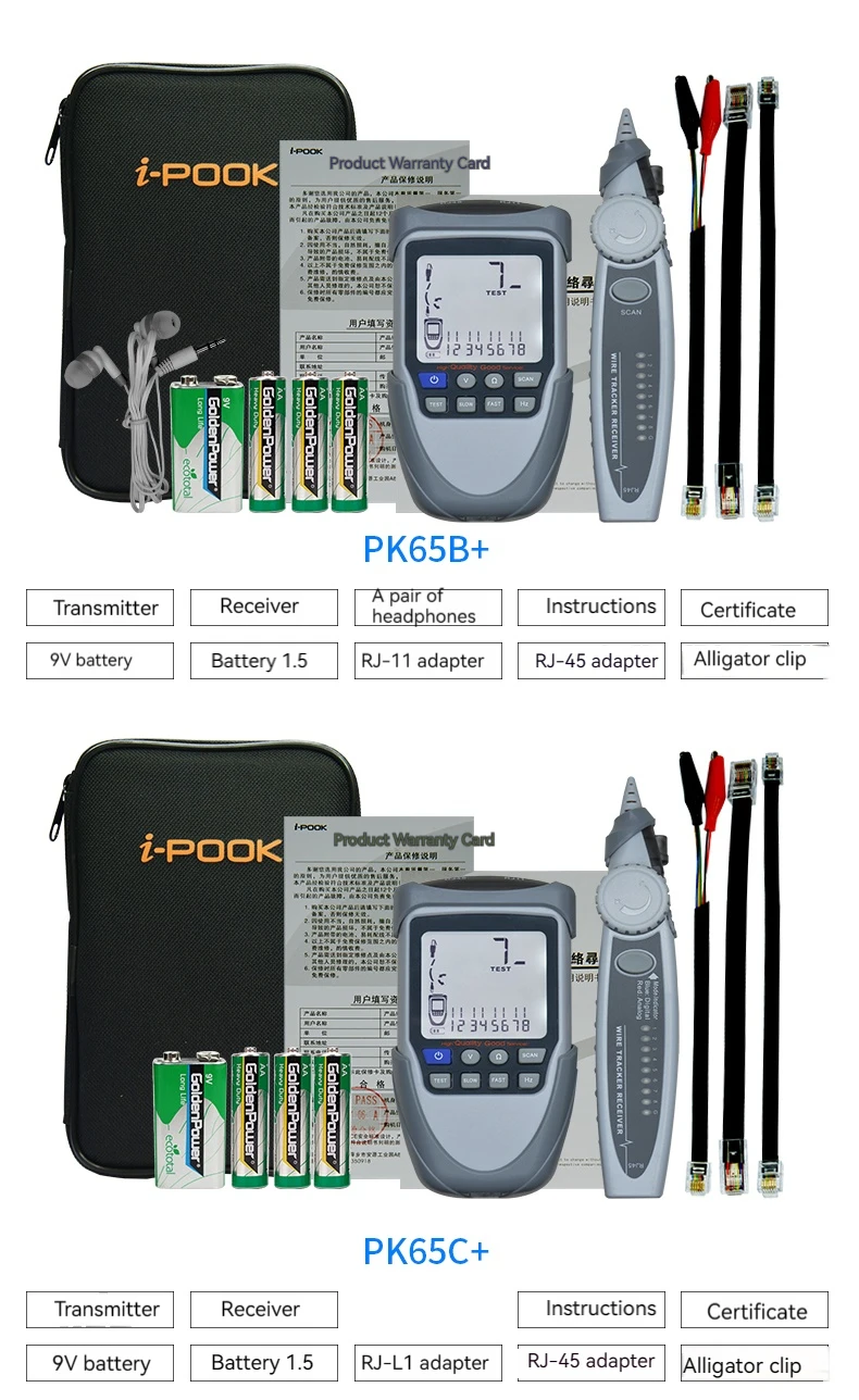 I-pook Pk65c+ Odm Oem Lcd Line Finder Cable Tracker Network Tester ...