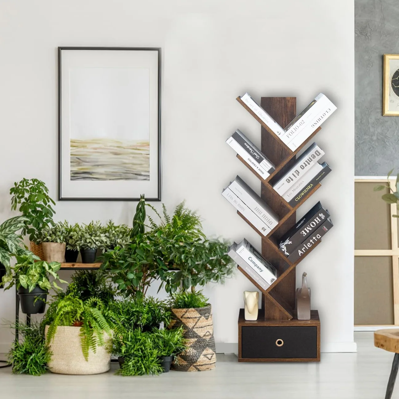 Chunlei Oem Estanteria Modern Tree Shaped Bookcase Modern Wooden Floor ...