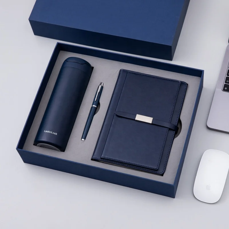 Custom Diary Luxury White PU Leather Notebook Gift Set