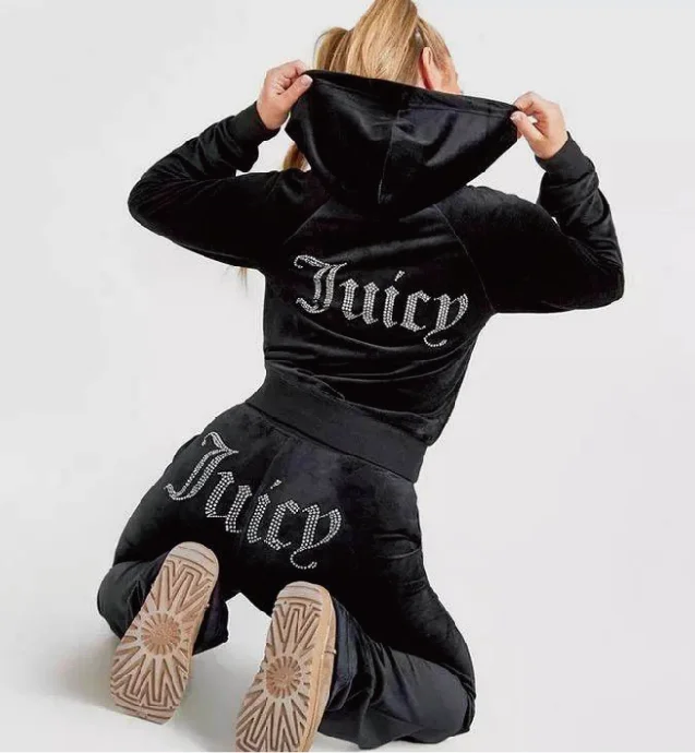 Custom Velour Tracksuits Tracksuit Zip Up Rhinestone Hoodie Velvet ...