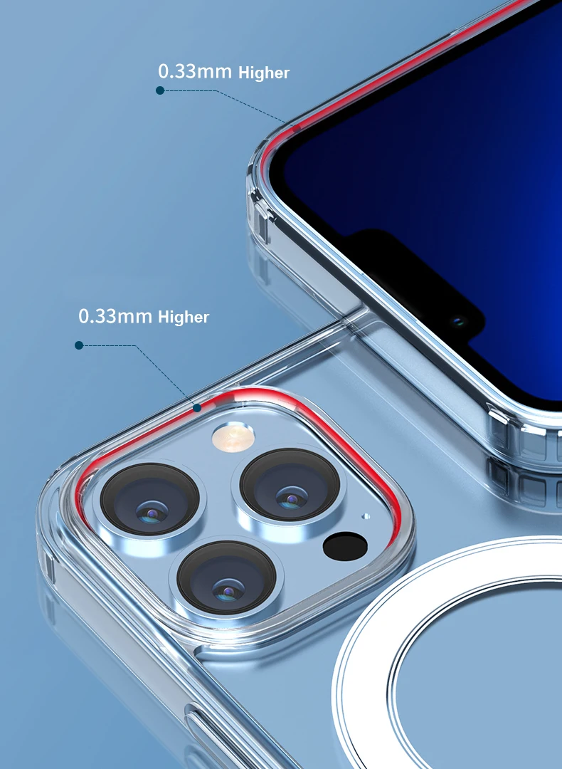 Pc01 Tpu Pc Wireless Charging Clear Phone Case Back Cover Shockproof ...