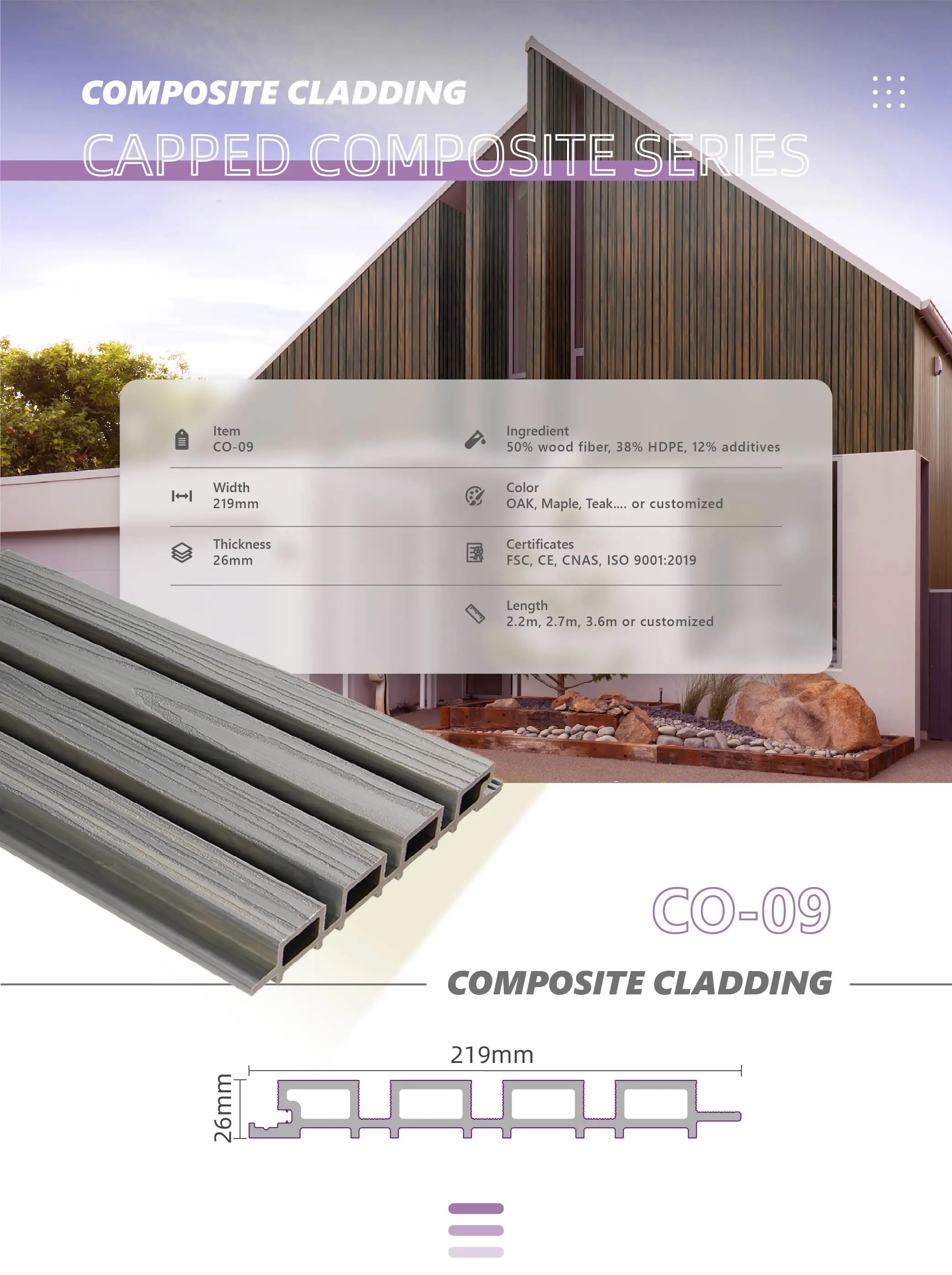 Co Extrusion Wpc Exterior Wall Cladding Wpc Decorative Wall Panels ...