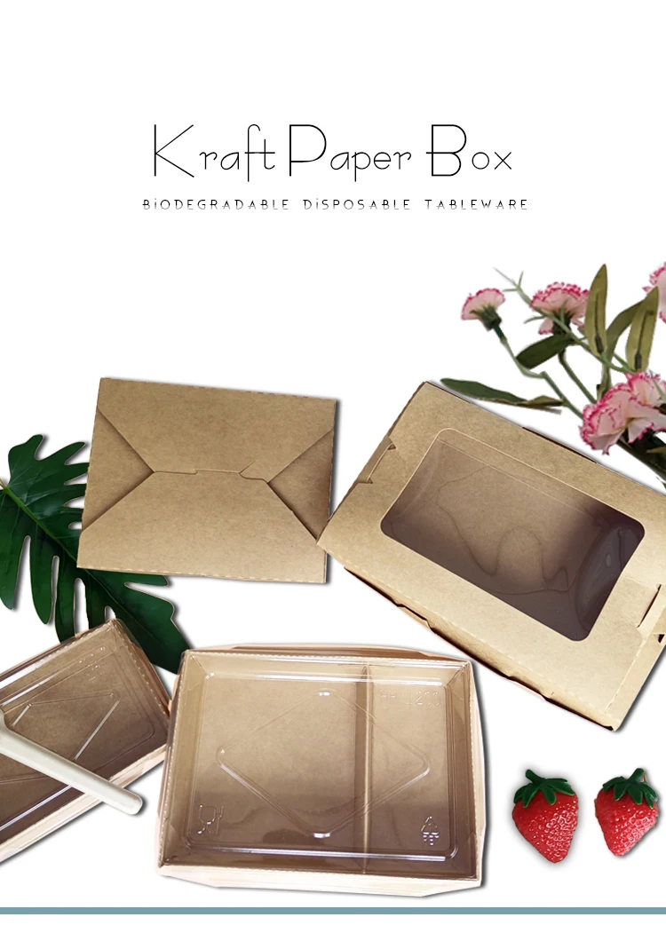 Disposable Biodegradable Collapsible Pie Carton Kraft Paper Cake Box ...