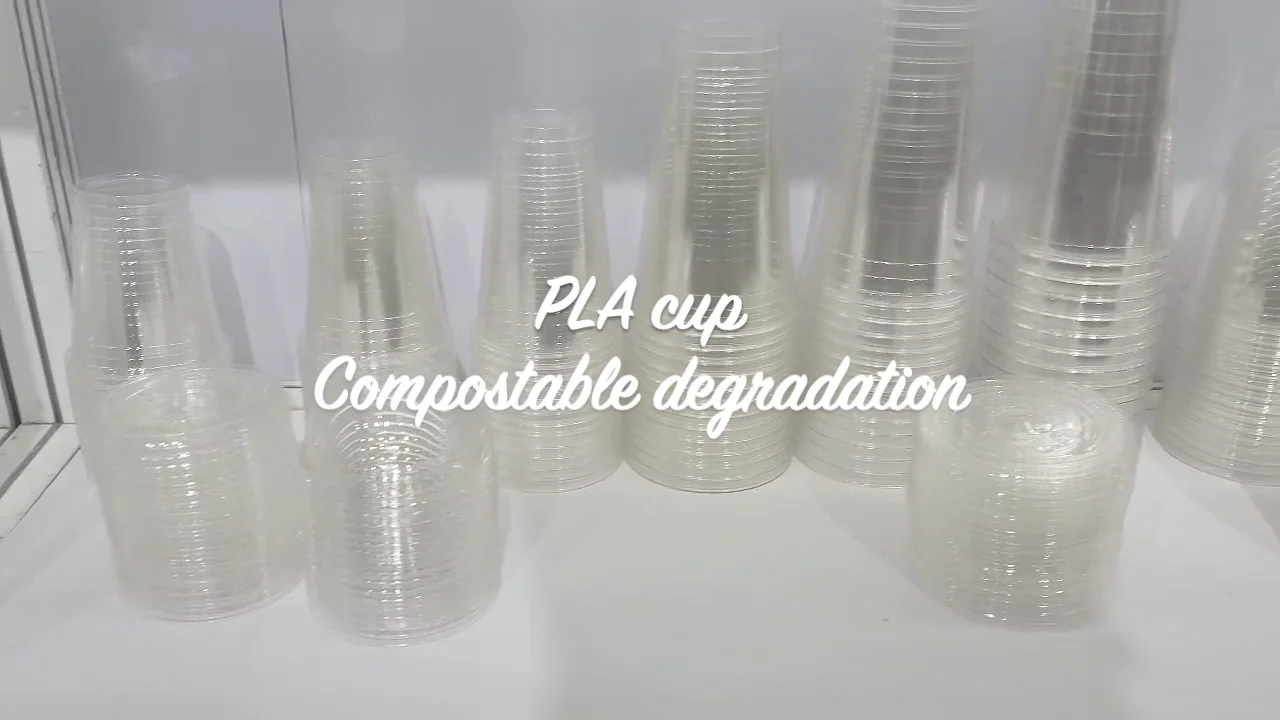 100% Biodegradable Disposable Cpla Plastic Clear Chilled Beer Milk Tea Coffee Sauce Pla Pla Cold ...