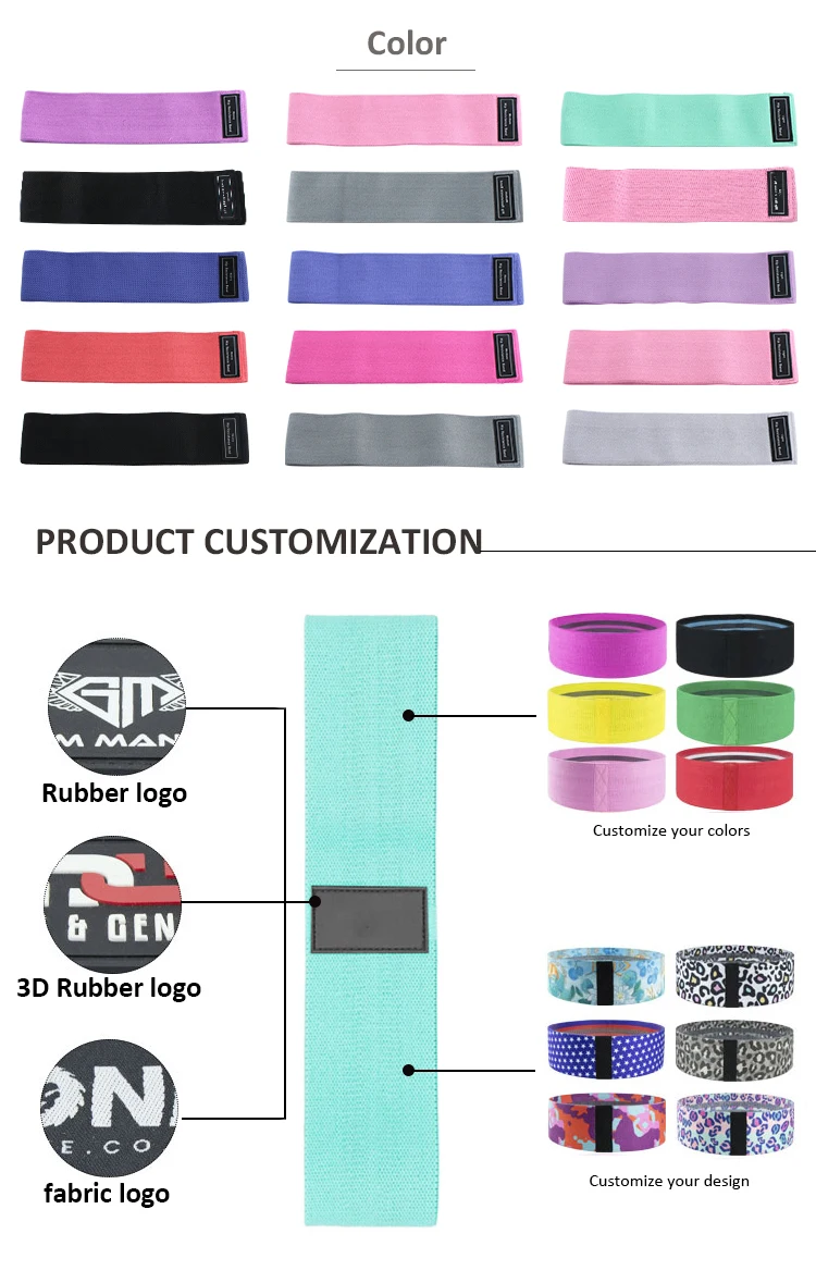 Fabric Cloth Sports Resistance Bandscustom Fitness Exercise Elastic Gym ...