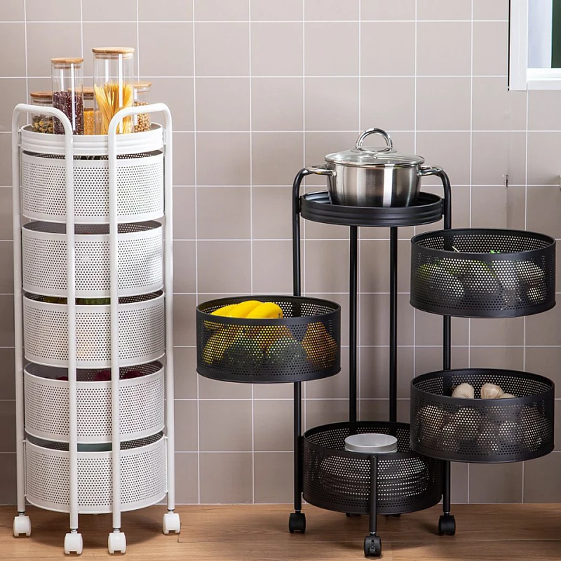 KSY Rack Rotatable Storage Vegetable Fruit Basket 360 Degree Rotating ...