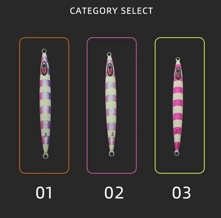 LETOYO Luminous Metal Jig Lure Fast Fall Jigging Japan Fishing 100g ...
