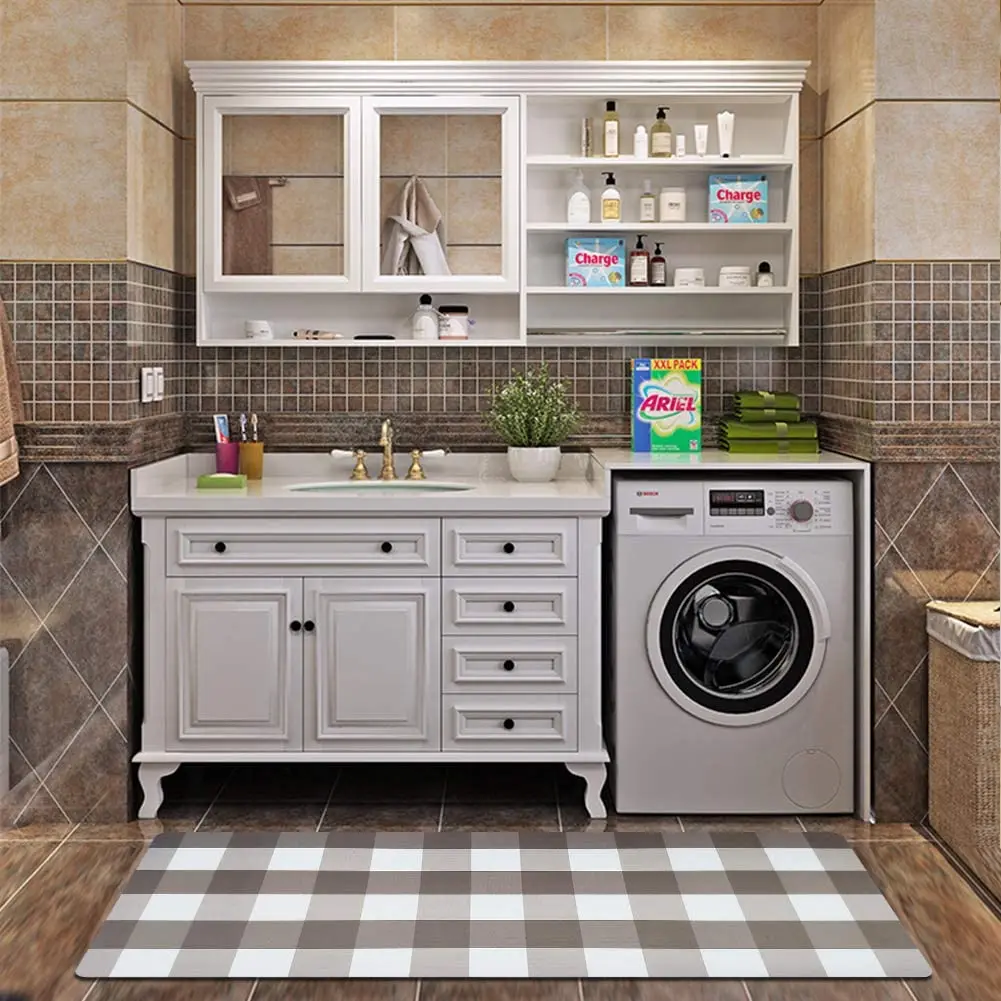 50*120cm Rubber Backed Laundry Room Mat Bath Mat Non Slip Waterproof ...