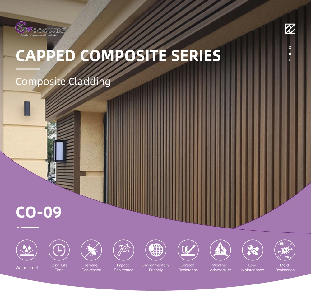 COOWIN WPC Cladding Panels - Durable, Water-Proof & Stylish