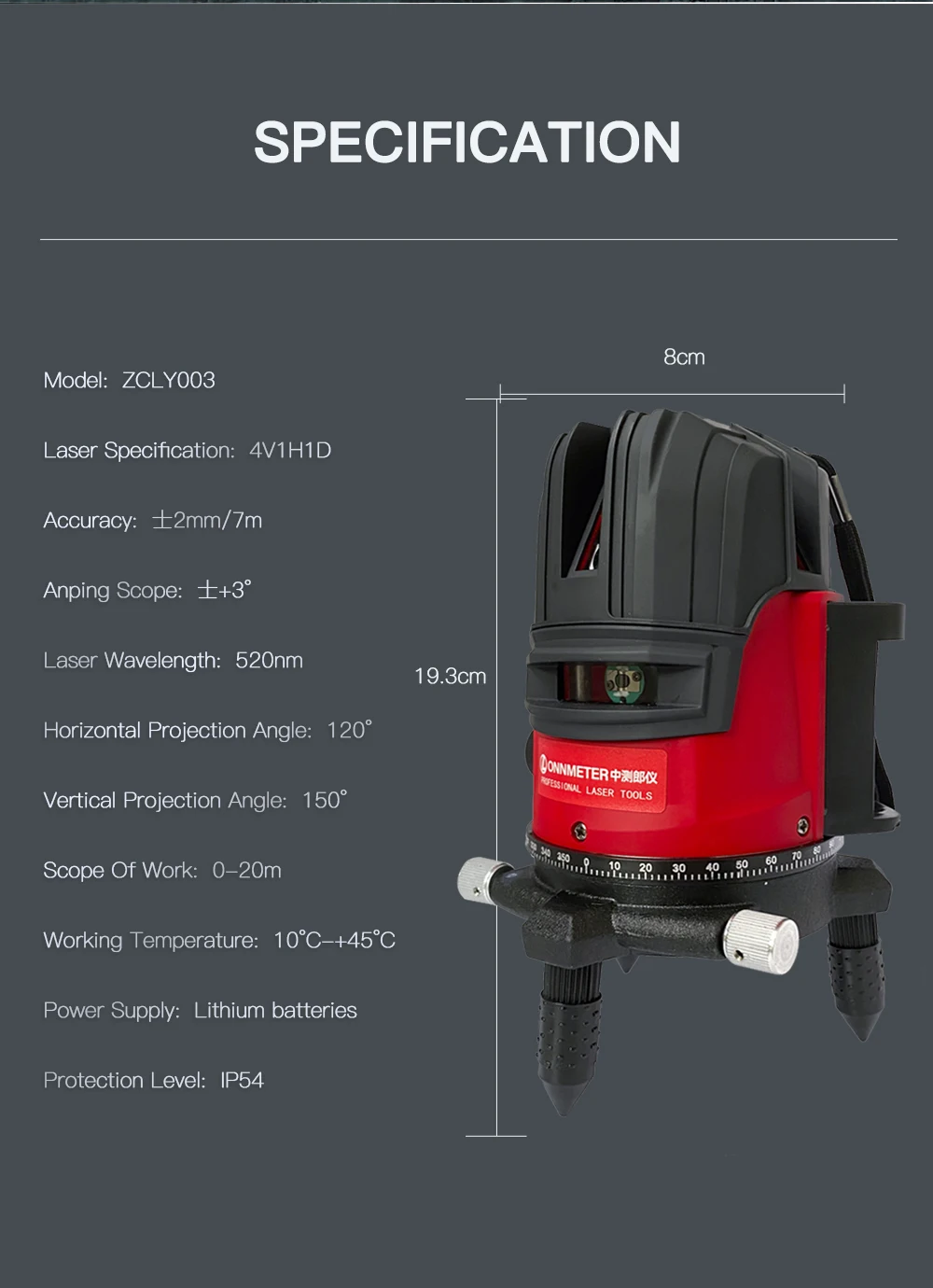Self Levelling Automatic Rotating Laser Level Red Green Case Measuring ...