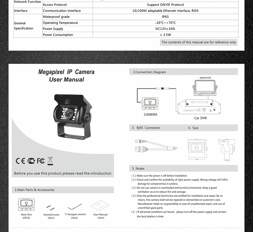 IPC 1080P Vehicle Cameras - Reliable Night Vision & Waterproof